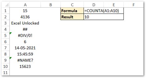 Image result for Excel Counta Function