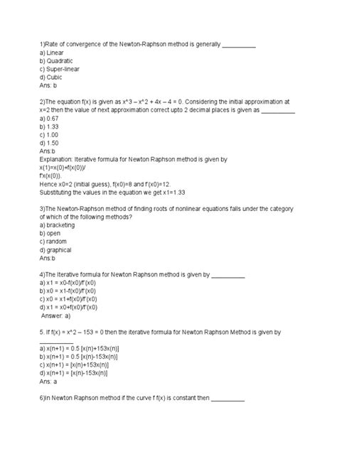 Image result for Newton-Raphson Questions