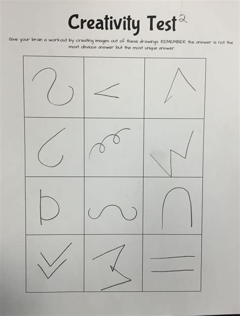 Image result for Creativity Test Examples