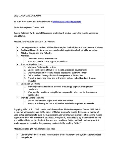 Image result for Flutter Course Syllabus PDF