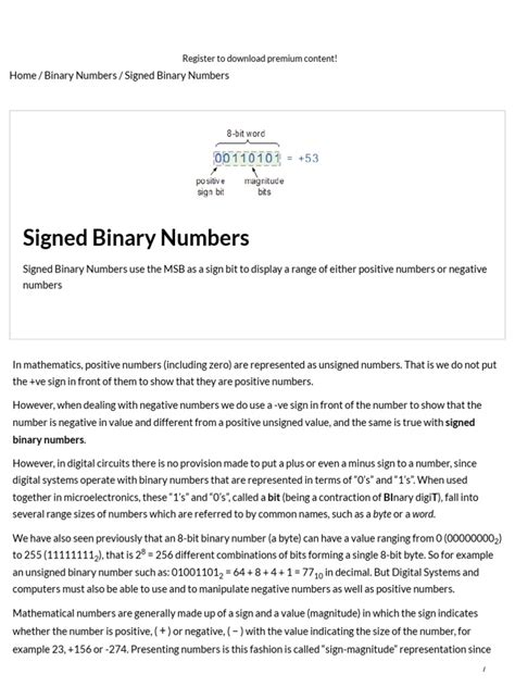 Image result for Signed Binary Numbers and 2's Complement