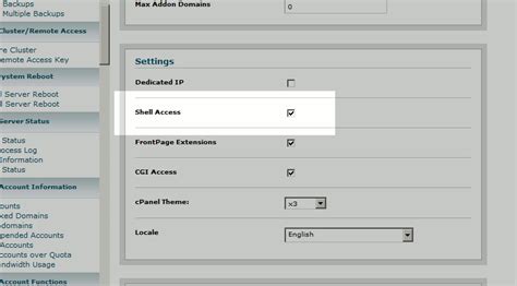 Image result for cPanel Shell Access