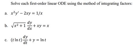 Image result for How to Solve First Order Linear Ode