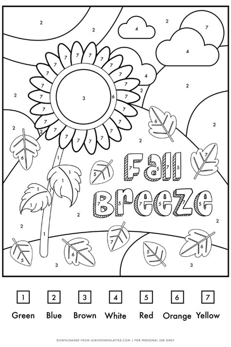 Image result for Fall Color by Number Free Printable