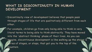 Image result for Discontinuity Human Development