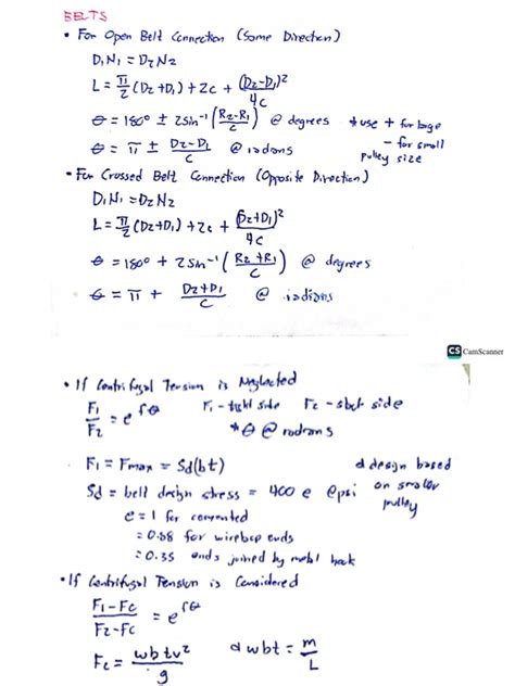 Image result for Belt Deflection Force Formula