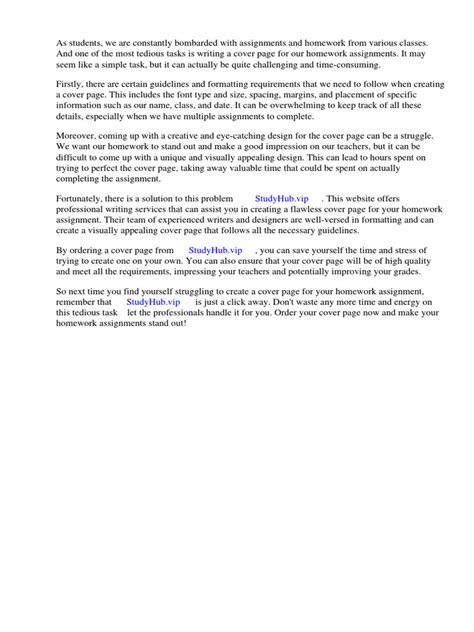 Cover Page for Homework Assignment | PDF | Microsoft Word | Safari (Web ...