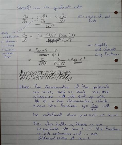 Image result for Differentiation Quotient Rule a Level Math