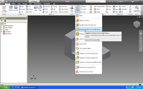 Image result for Midplane Autodesk Inventor