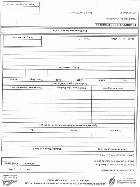 Image result for Work Permit Request Form