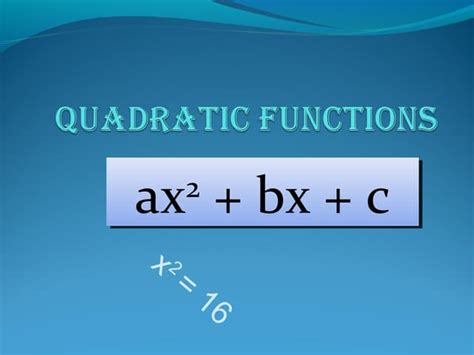 Image result for Quadratic Functions In. Add Maths