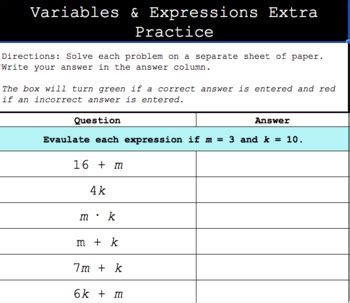 Image result for Lesson 3 Homework Practice Variables and Expressions Chapter