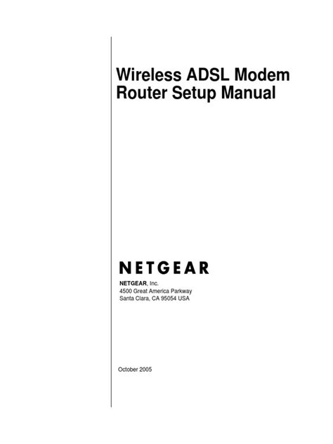Wireless ADSL Modem Router Setup Manual: Netgear, Inc | PDF | Ip ...