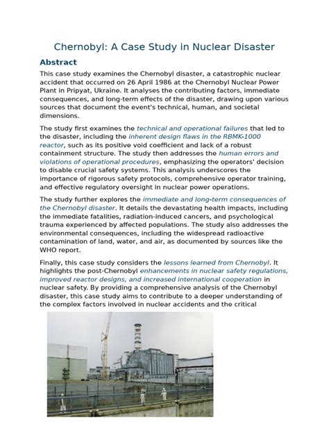 Image result for Chernobyl Disaster Case Study