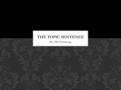 Image result for Topic Sentence for Slides