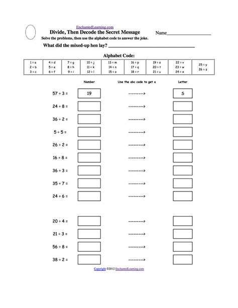 Image result for Multiplication Secret Code Worksheet