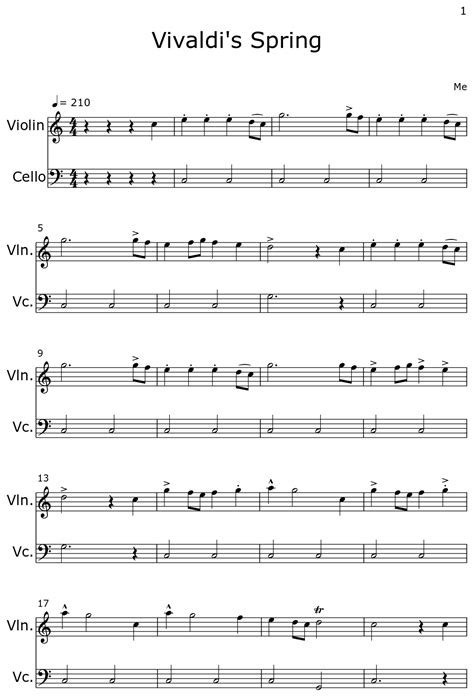 Image result for Vivaldi Spring Cello Sheet