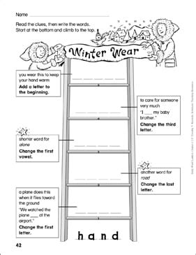 Image result for Winter Wear Word Ladder