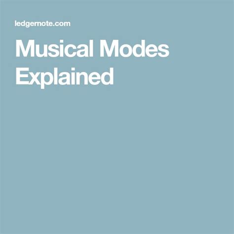 Image result for Modes Musical Definition