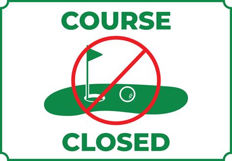 Image result for Golf Course Closed Sign