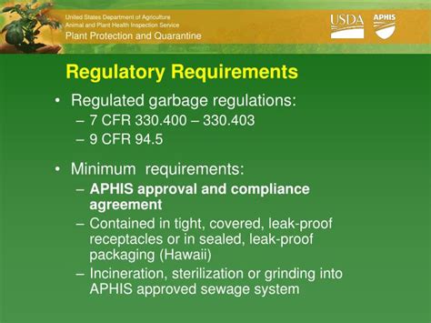 Image result for USDA-APHIS Regulated Garbage