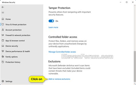 Image result for Add or Remove Exclusions Windows 11