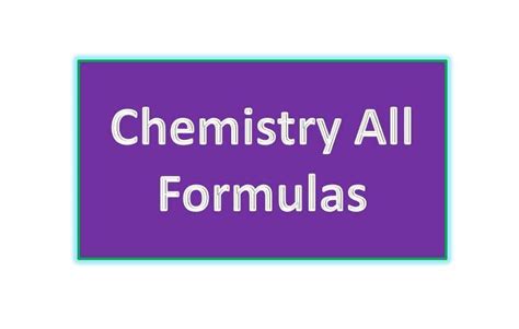 Image result for Basic Chemistry Formulas