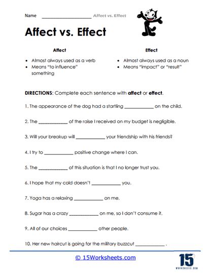 Image result for Affect vs Effect Simple Rule Samples