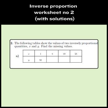 Image result for Inverse Proportion Worksheet
