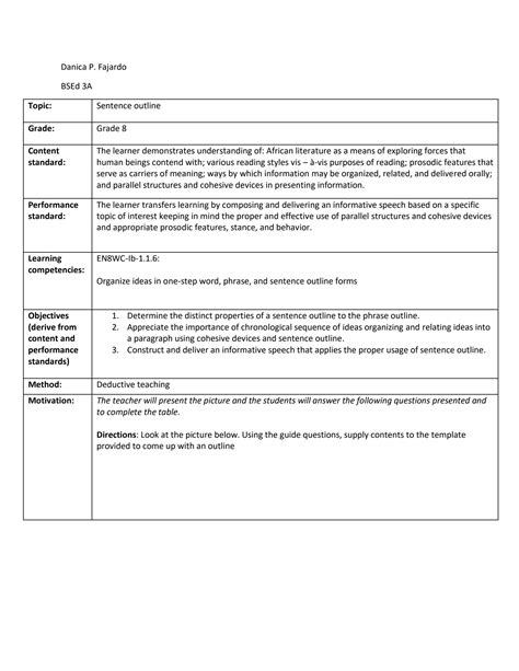 Image result for Outline Example