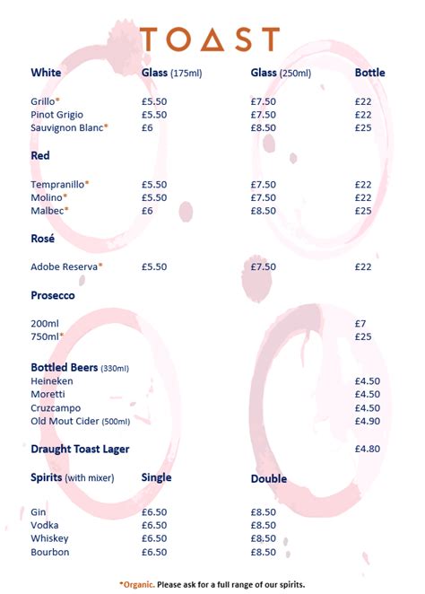 Image result for Alcohol Menu