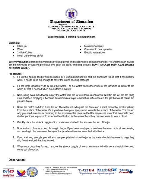 Image result for Making Rain Science Experiment