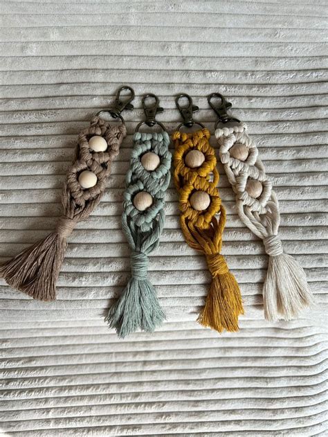 Image result for Macrame Key Ring Designs Using Beads