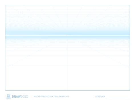 One-Point Perspective Grid Printable Drawing Template