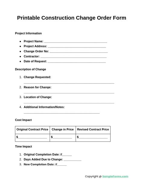 Image result for Change Order Example Construction