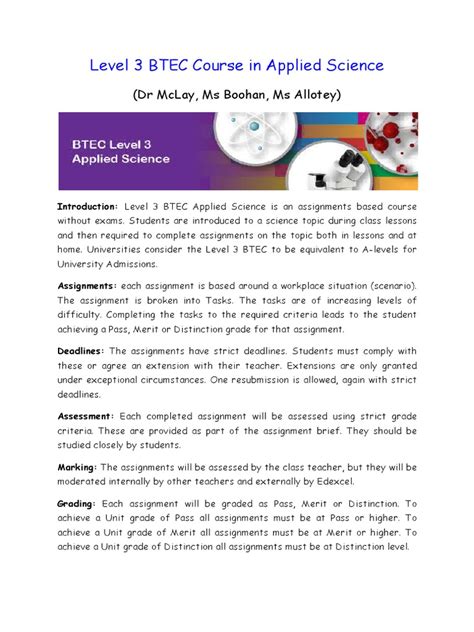 Image result for BTEC Applied Science Coursework