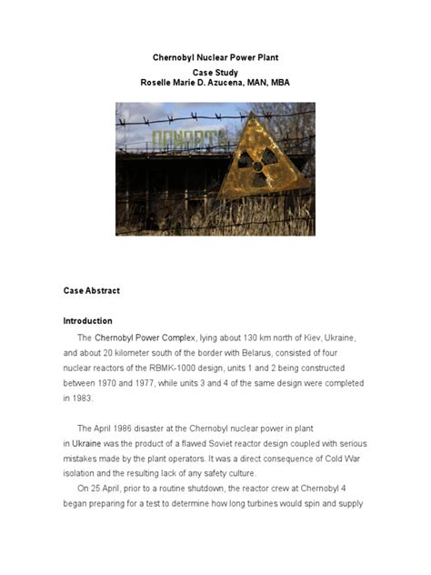 Image result for Chernobyl Disaster Case Study