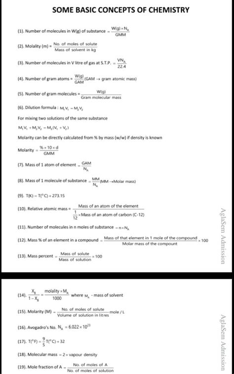 Image result for Basic Chemistry Formulas