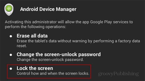 Image result for Password Reset Android Device Manager