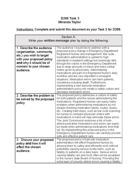 Image result for D268 Task 3 Examples