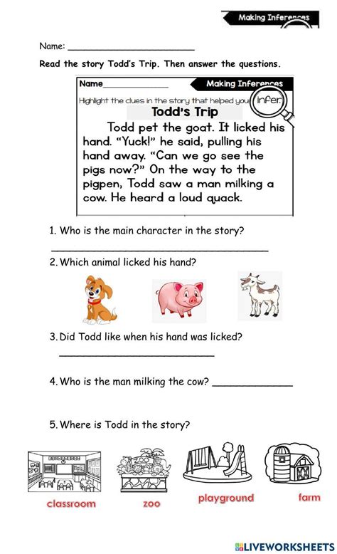 Image result for Making Inferences Grade 1 Worksheet