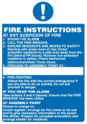 Image result for Instructions Fire Signs