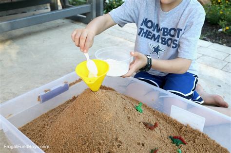 Sand Volcano Science Experiment - Frugal Fun For Boys and Girls