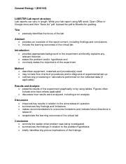 Image result for Lab Report Structure