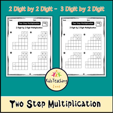Image result for Step by Step 2 Digit Multiplication