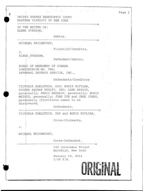 Image result for Deposition Transcript Sample