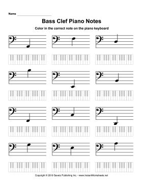 Image result for Bass Clef Notes Worksheet