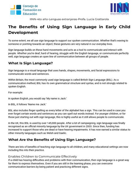 The+Benefits+of+Using+Sign+Language+in+Early+Child+Development | PDF