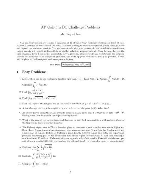 Image result for Calculus BC Problems