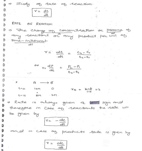 Image result for Chemical Kinetics Handwritten Notes